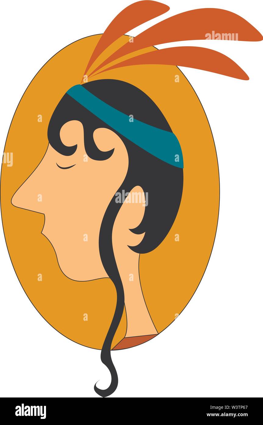Cherokee indian profile, illustration, vector on white background Stock ...