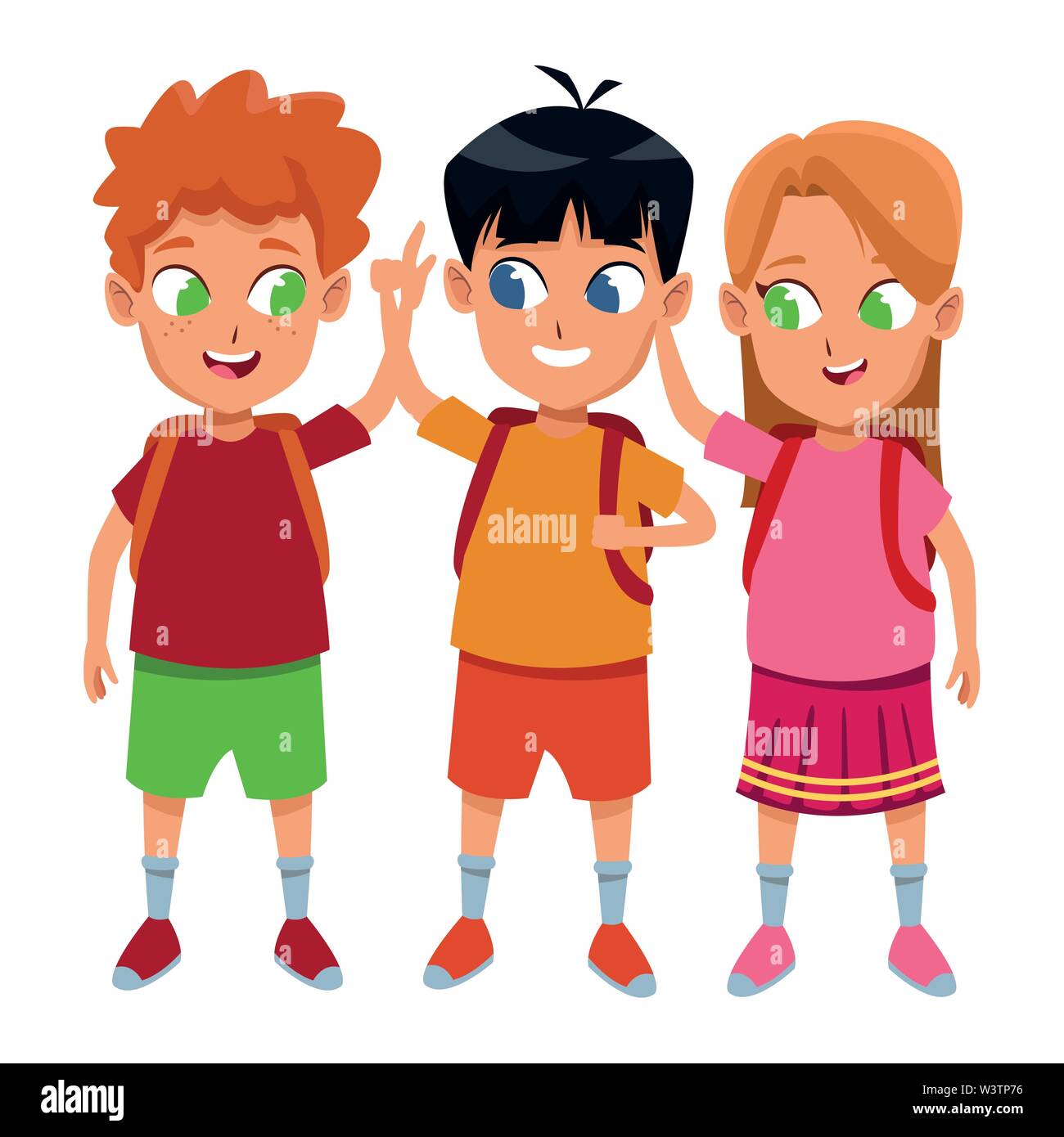 childhood cute school students cartoon Stock Vector Image & Art - Alamy