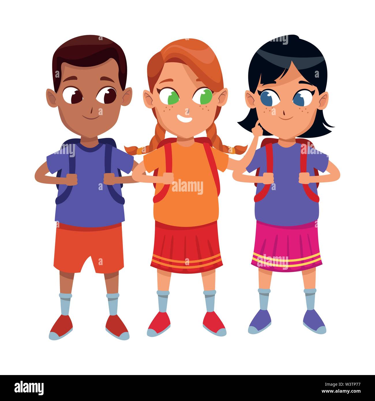 childhood cute school students cartoon Stock Vector Image & Art - Alamy