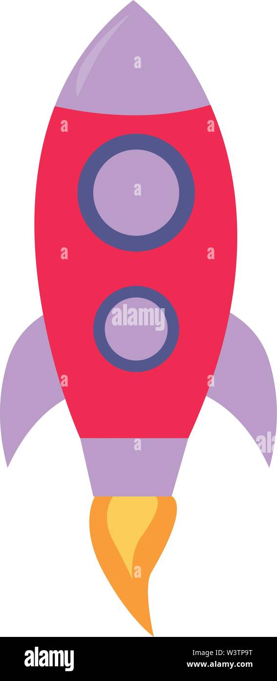 Red space rocket, illustration, vector on white background Stock Vector ...