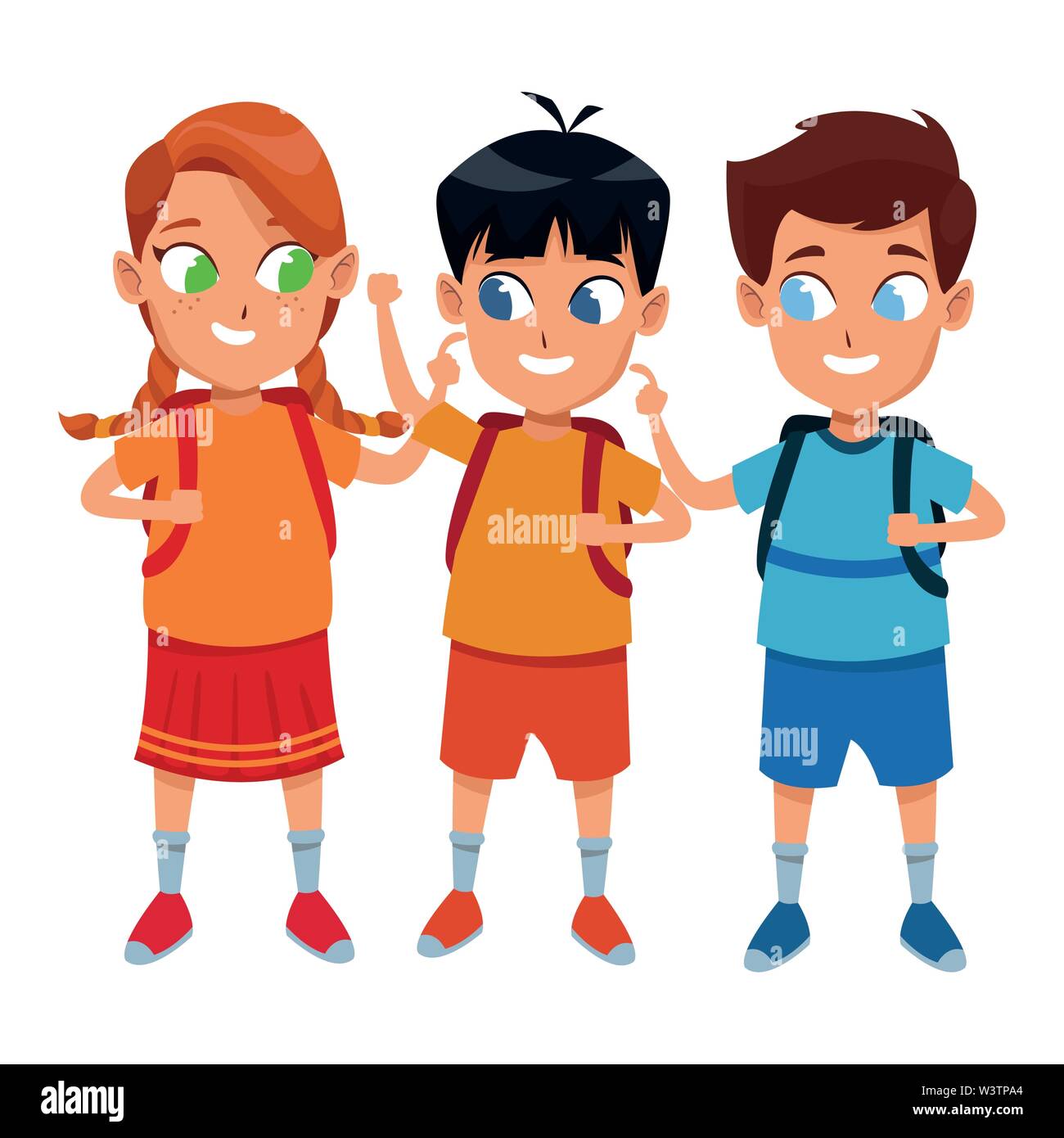 childhood cute school students cartoon Stock Vector Image & Art - Alamy