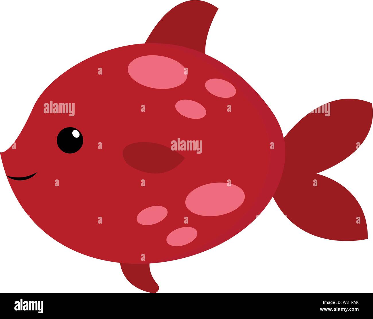 Cute red fish, illustration, vector on white background Stock Vector ...