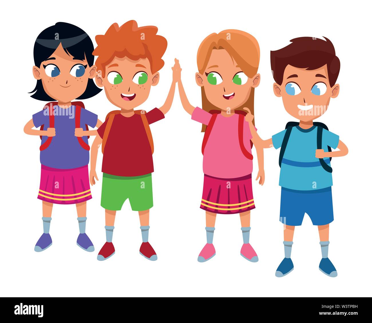 childhood cute school students cartoon Stock Vector Image & Art - Alamy