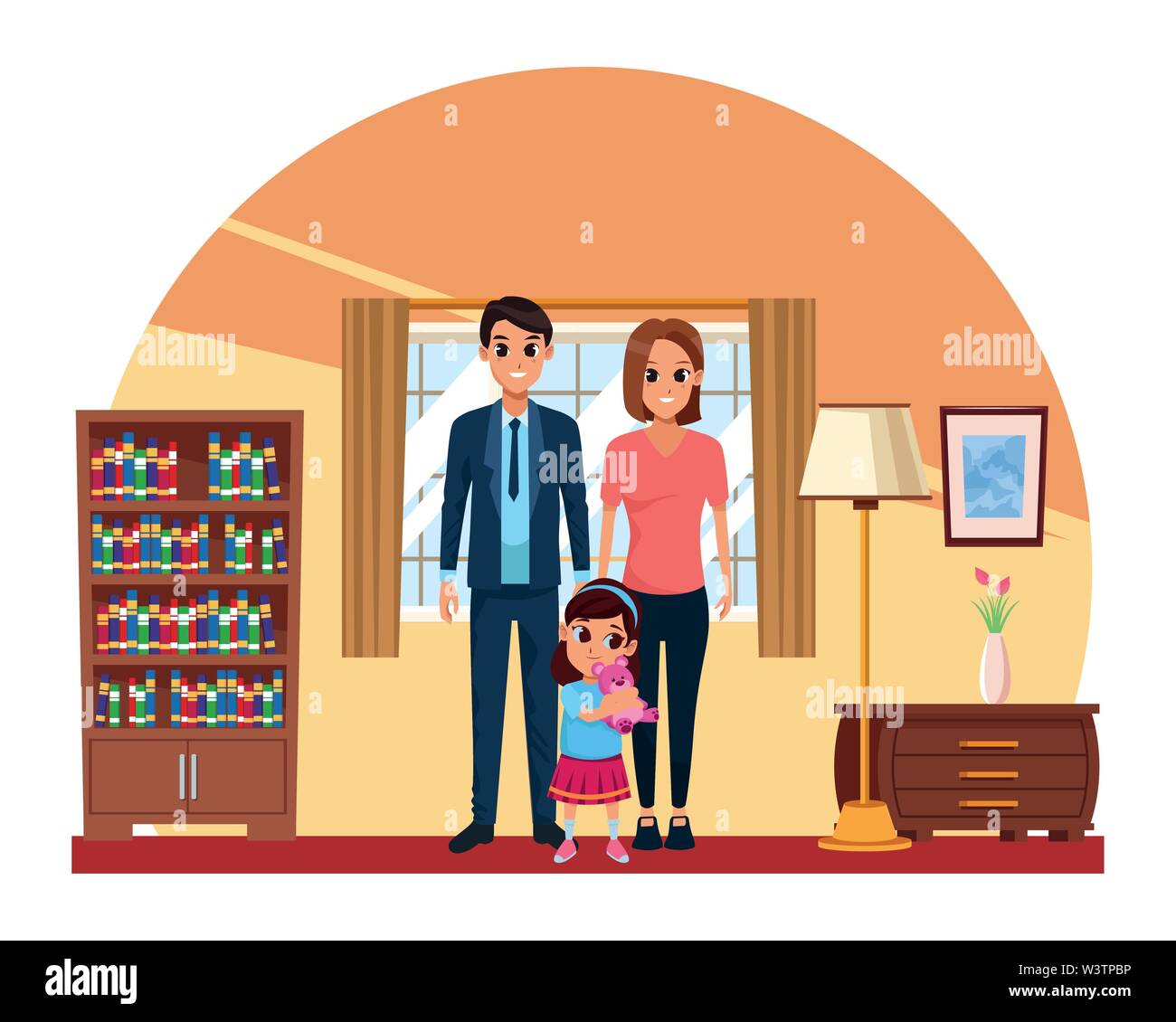 Family parents and childrens cartoons Stock Vector Image & Art - Alamy