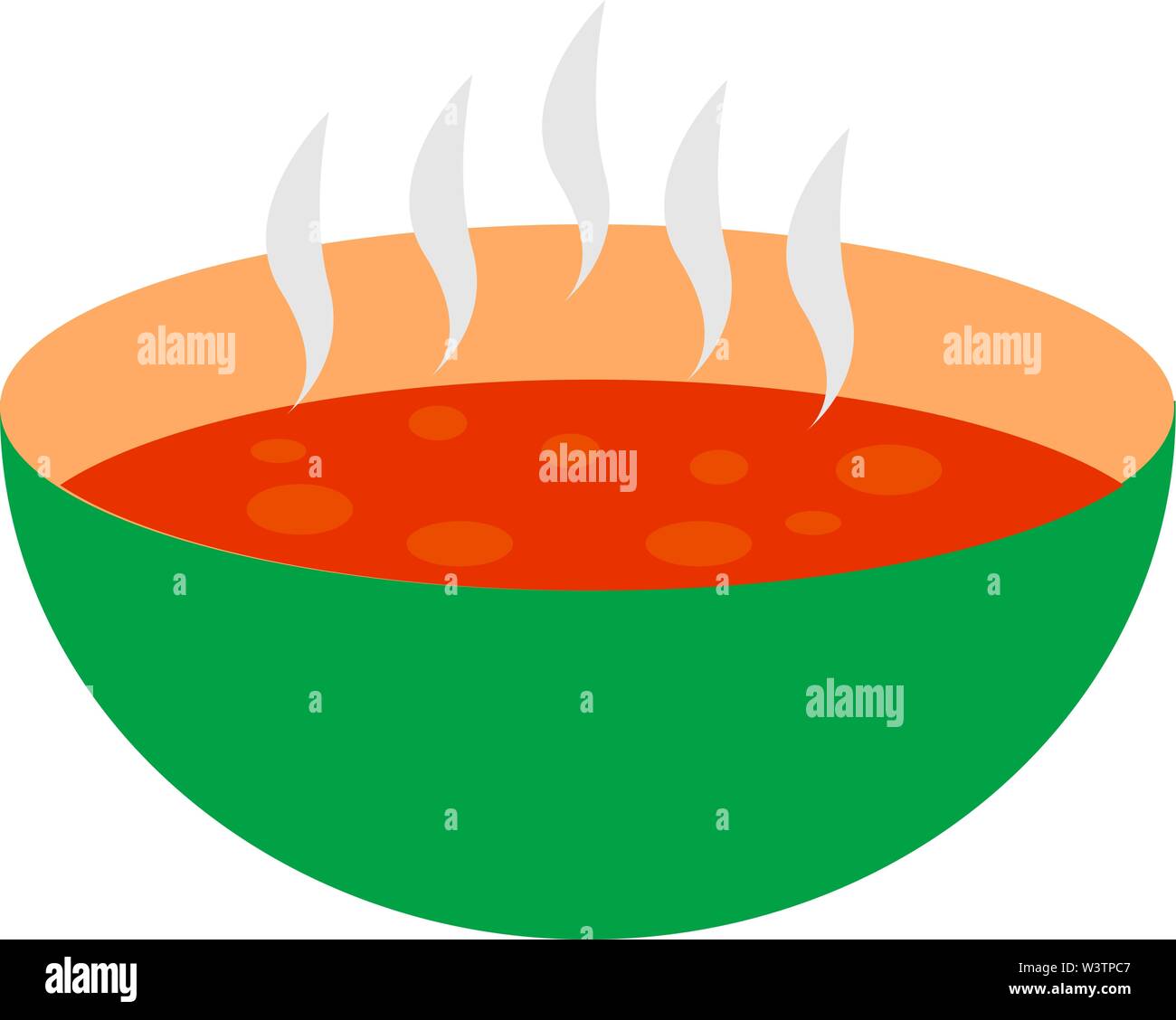 Red soup in bowl, illustration, vector on white background Stock Vector ...