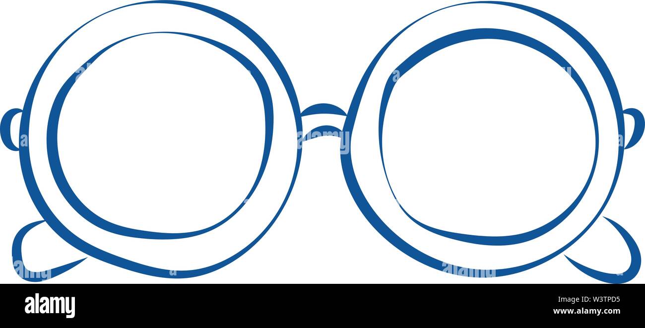 Blue glasses, illustration, vector on white background Stock Vector ...