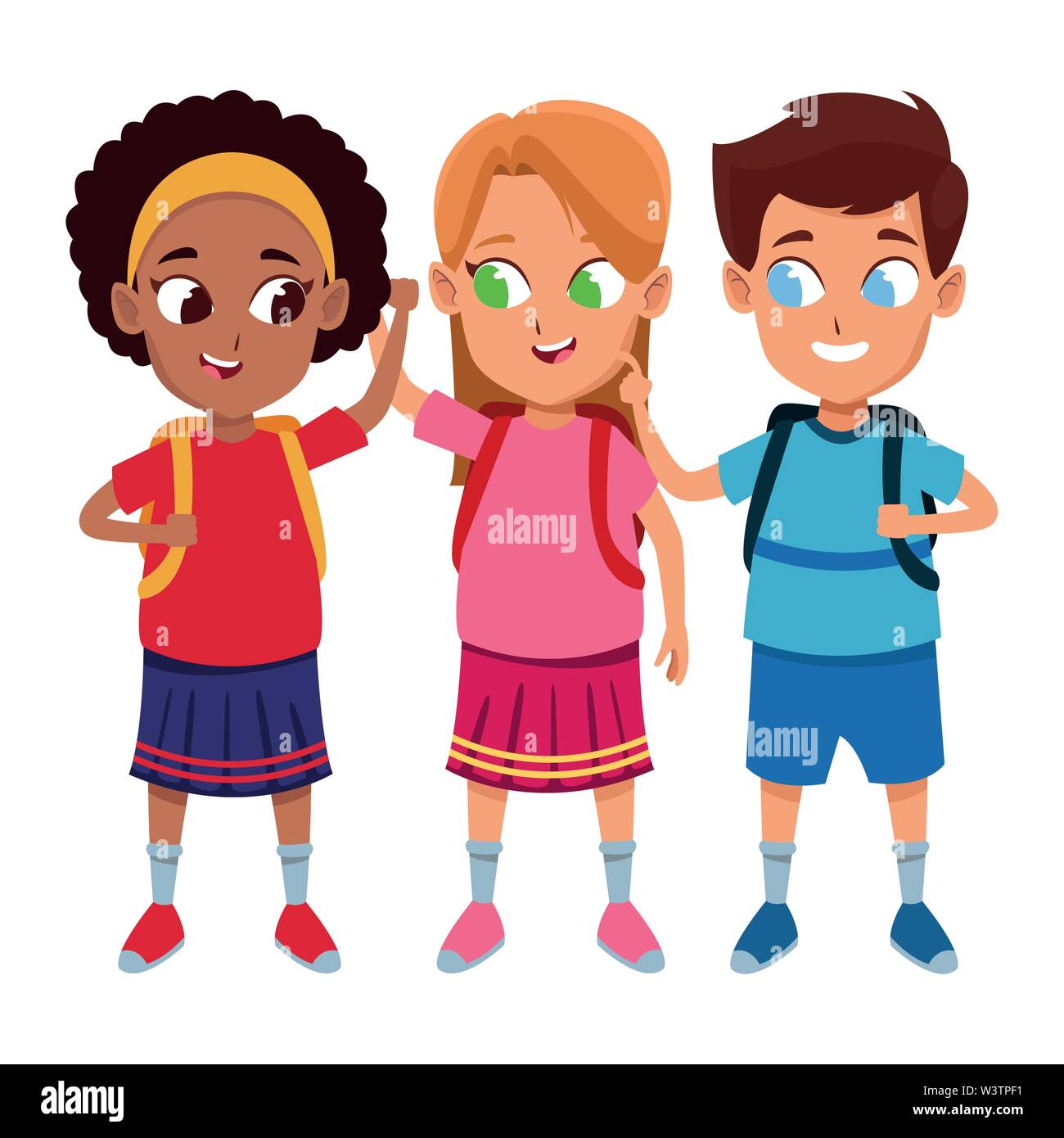 childhood cute school students cartoon Stock Vector Image & Art - Alamy