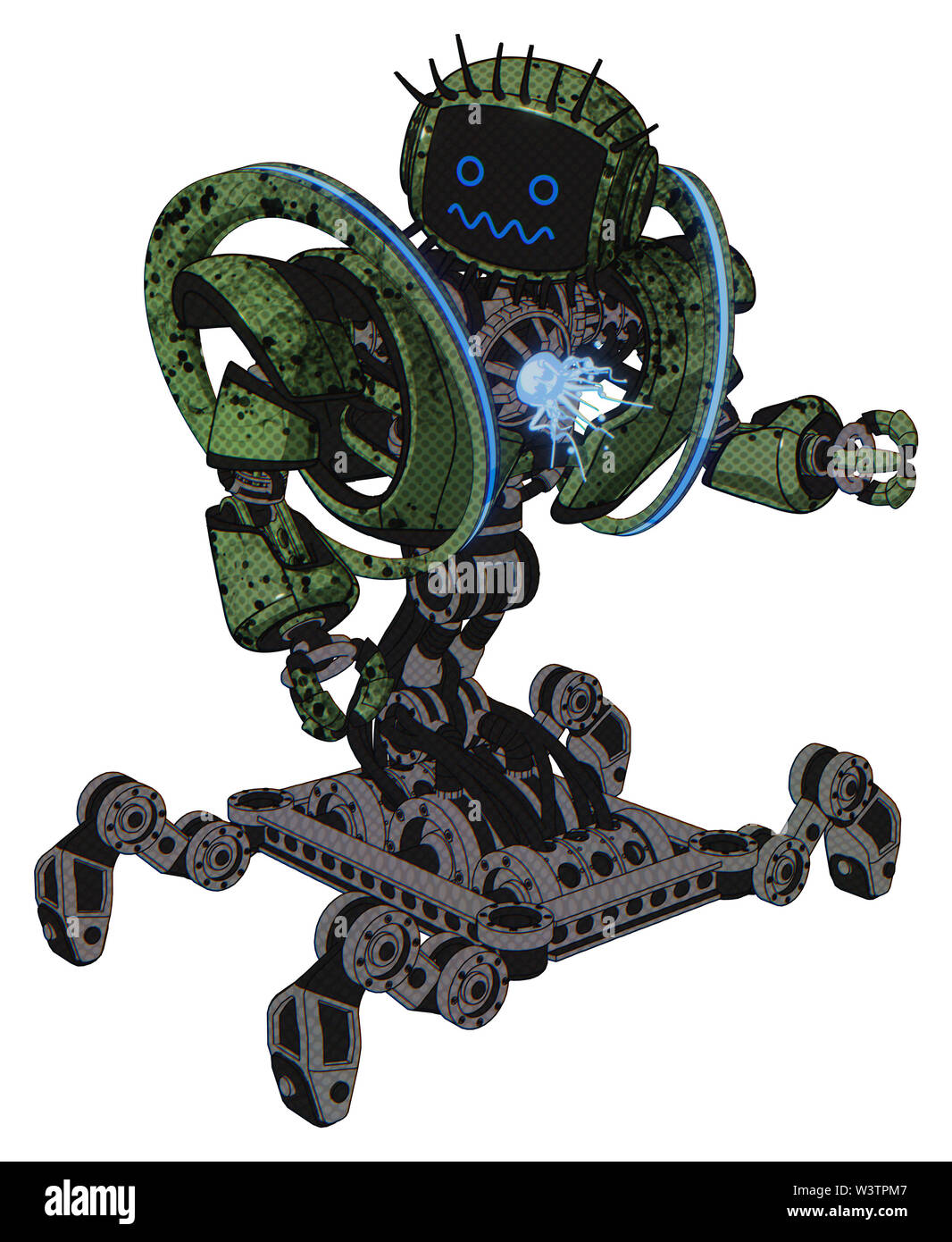 Automaton containing elements: digital display head, stunned expression ...