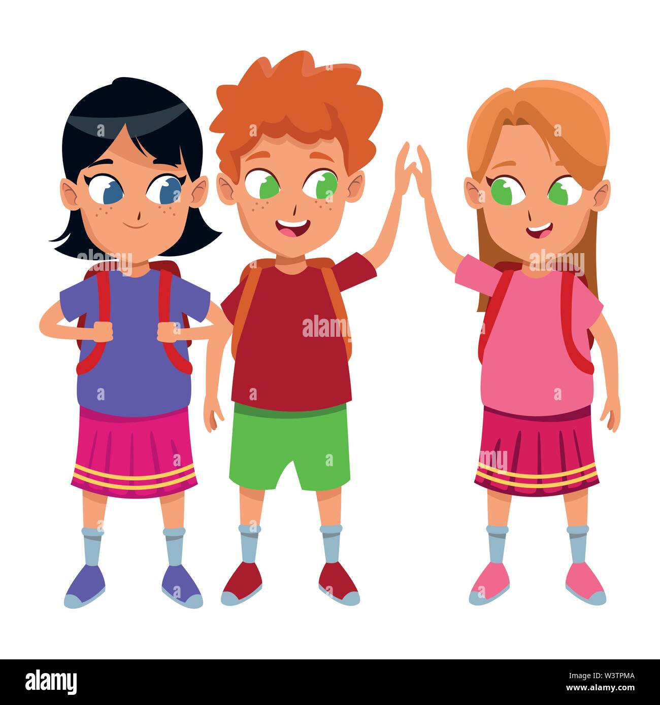childhood cute school students cartoon Stock Vector Image & Art - Alamy