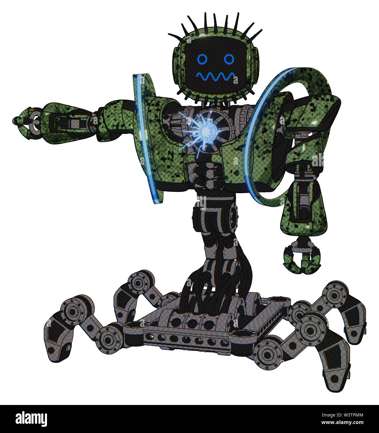 Automaton containing elements: digital display head, stunned expression ...