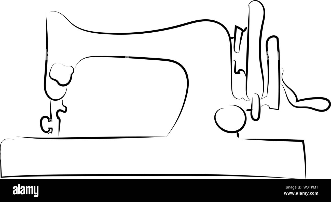 Sewing machine. illustration, vector on white background Stock Vector ...