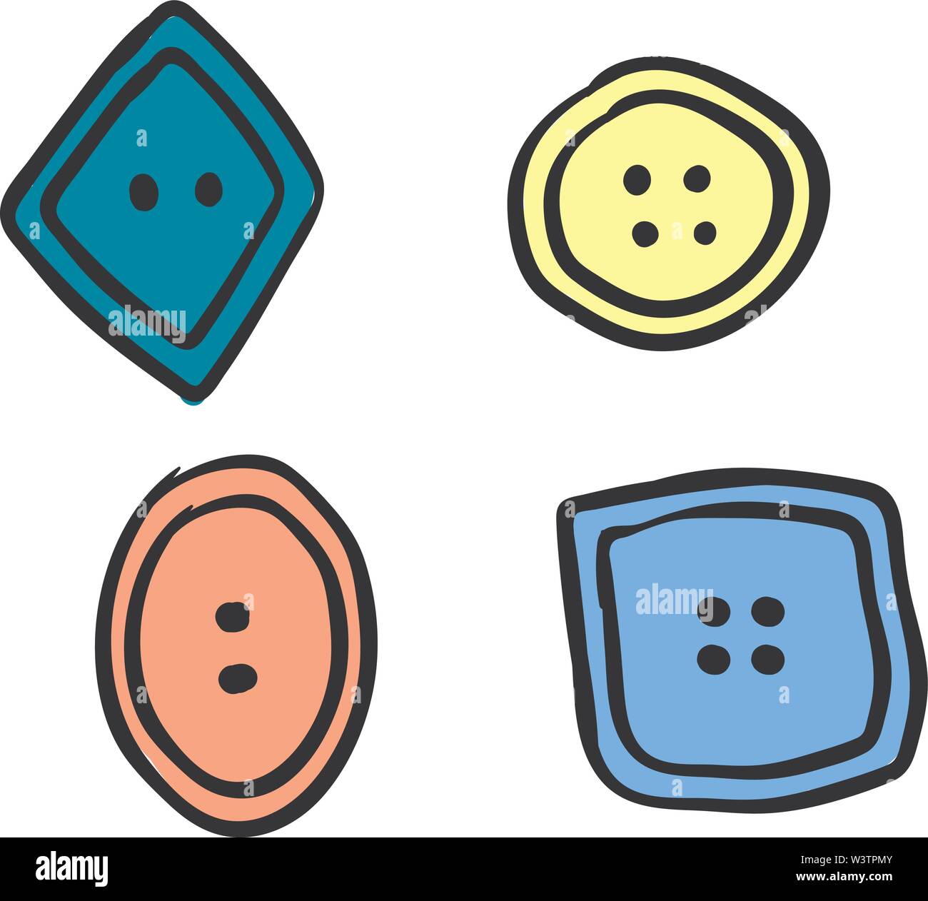 Colored mix buttons, illustration, vector on white background Stock ...
