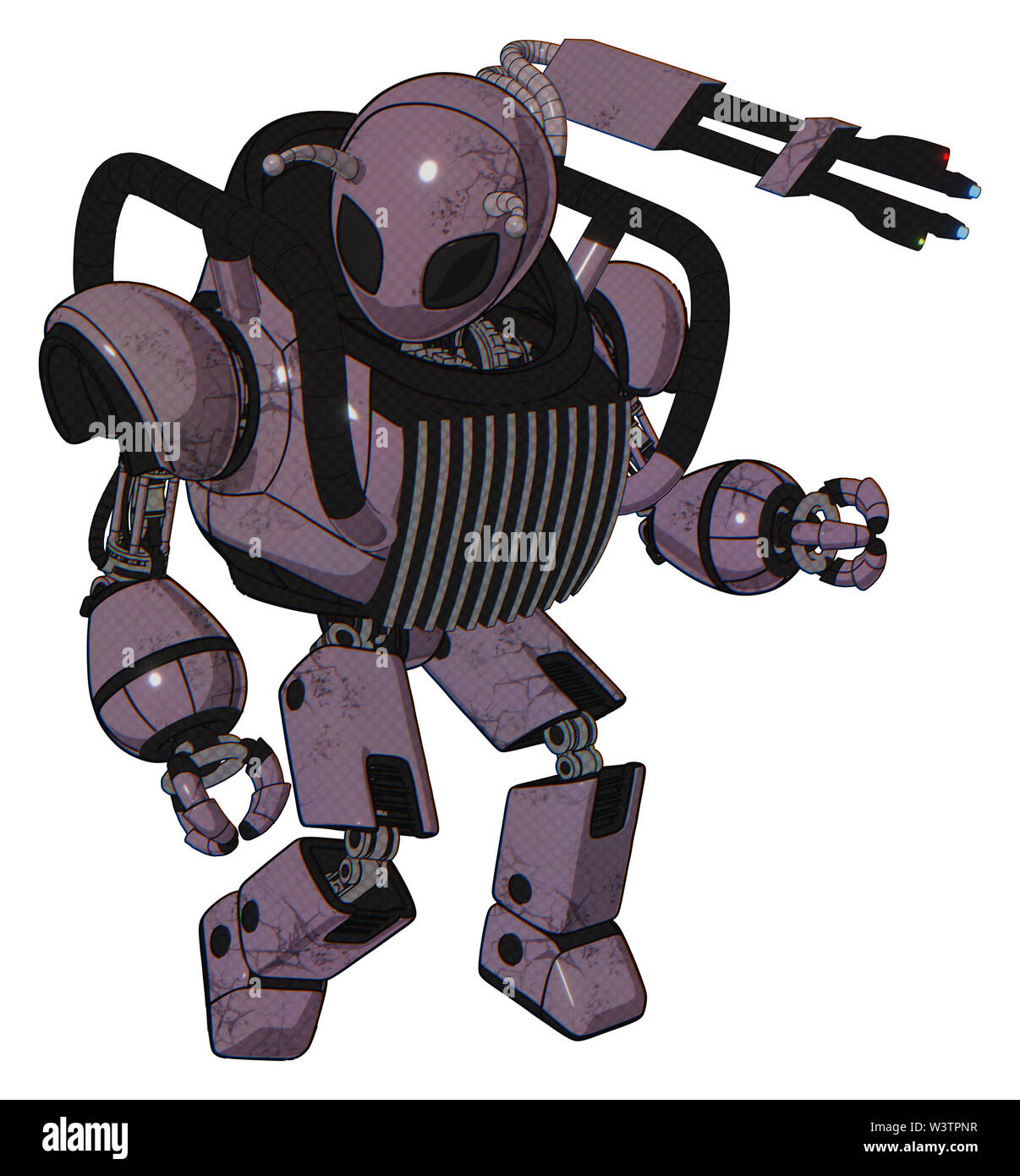 Cyborg containing elements: grey alien style head, black eyes, bug ...