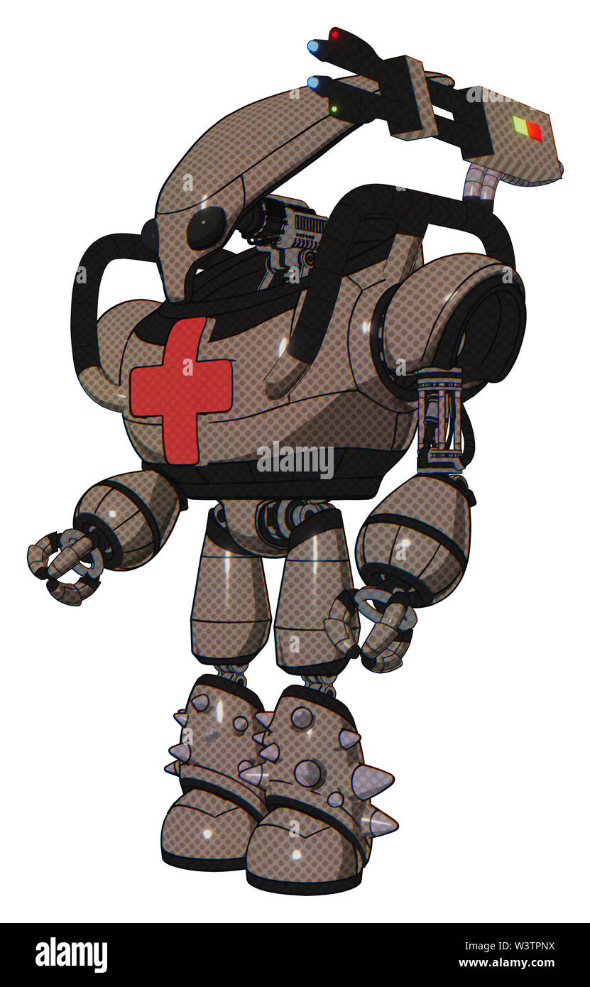 Mech containing elements: flat elongated skull head, heavy upper chest ...