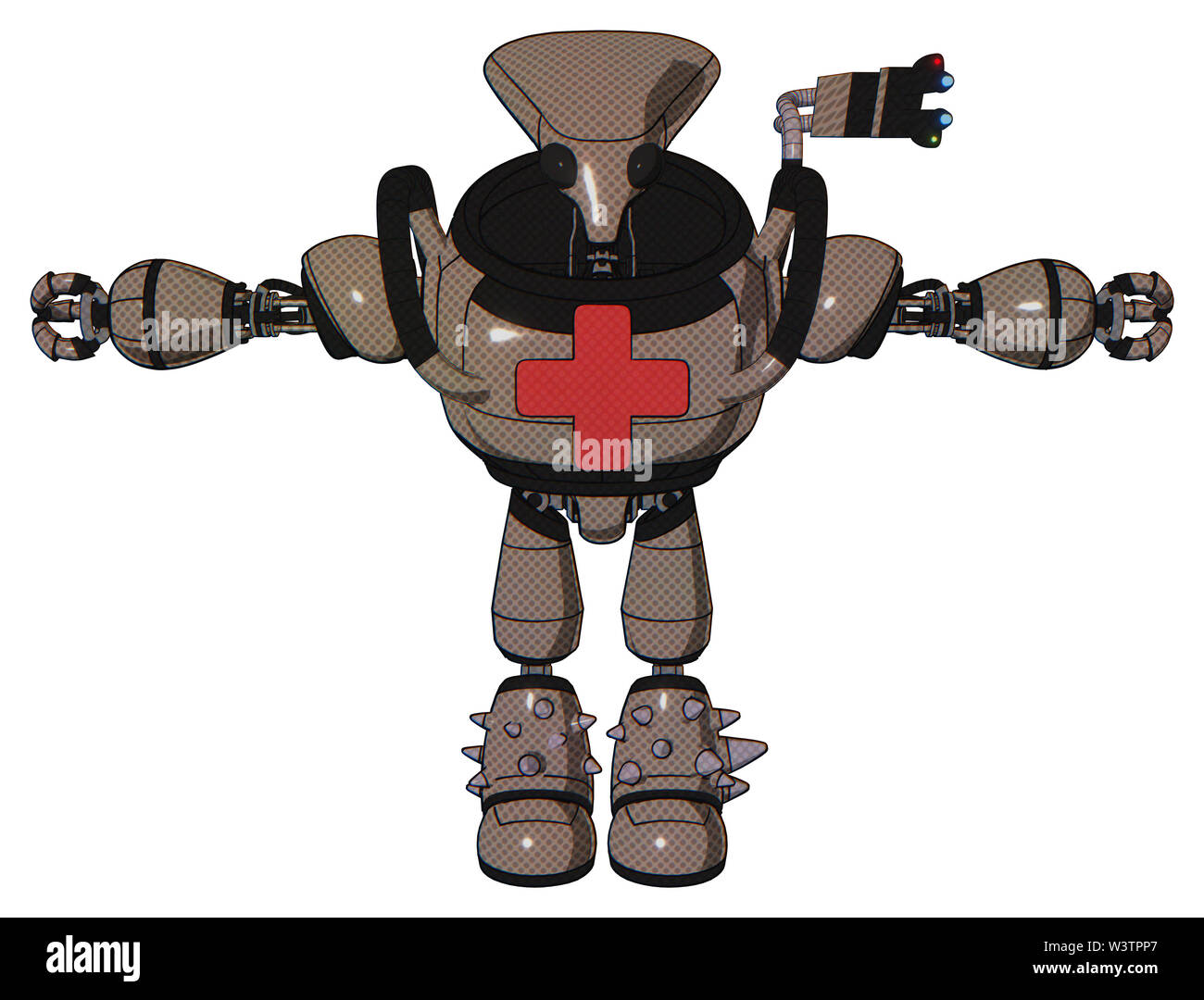 Mech containing elements: flat elongated skull head, heavy upper chest ...