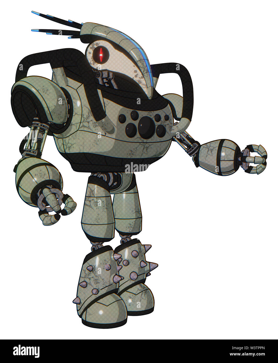 Droid containing elements: bird skull head, red line eyes, head shield ...