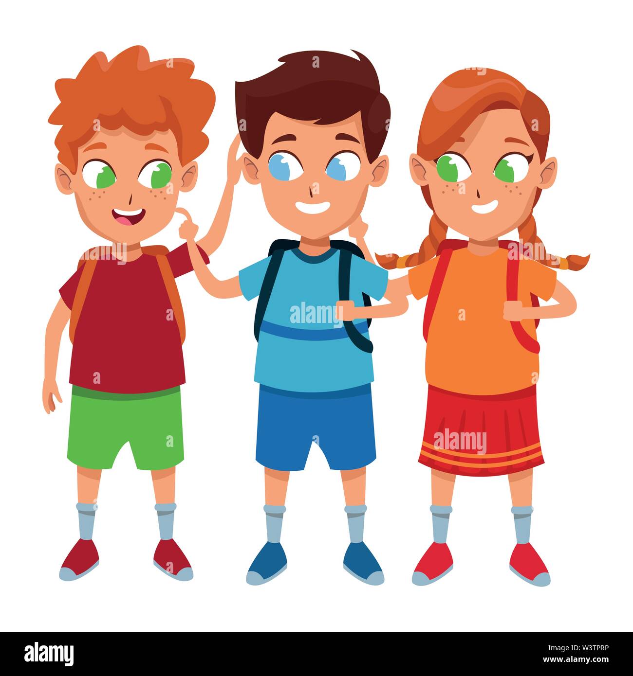 childhood cute school students cartoon Stock Vector Image & Art - Alamy