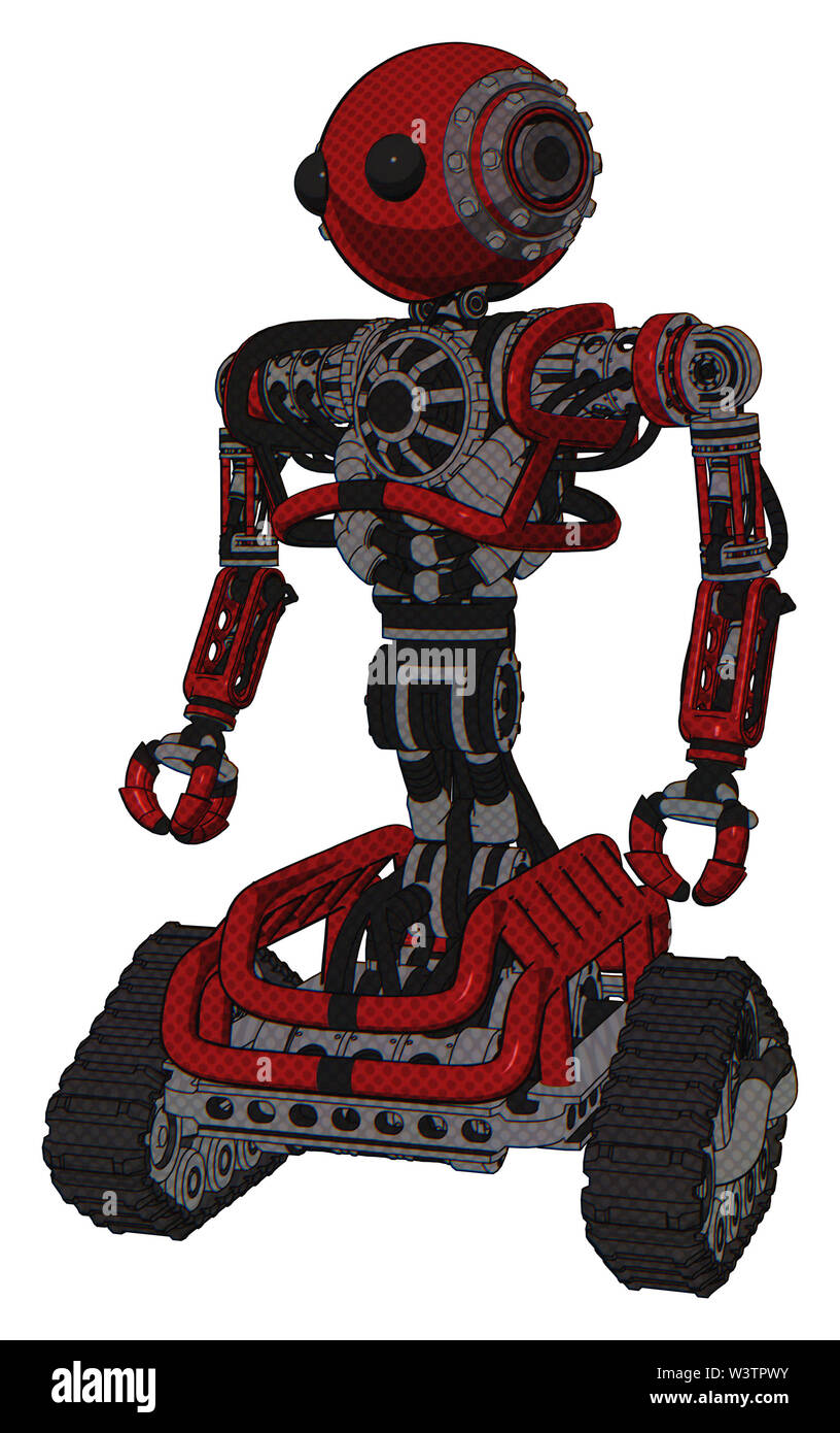 Cyborg containing elements: oval wide head, beady black eyes, steampunk ...