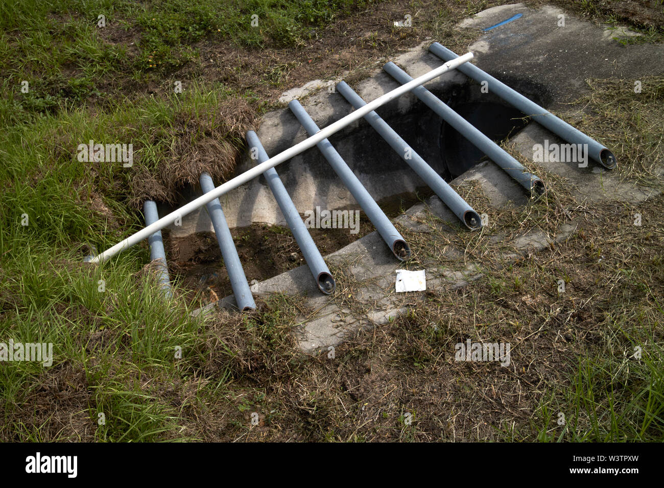 storm drain ditch and culvert near roadside in florida USA United ...