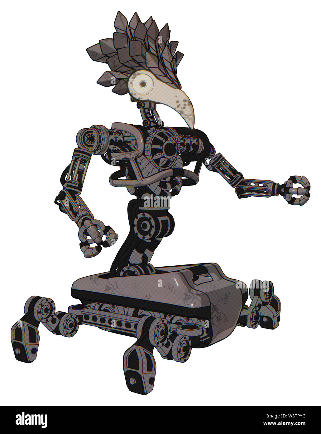 Droid containing elements: bird skull head, bone skull eye holes, bird ...