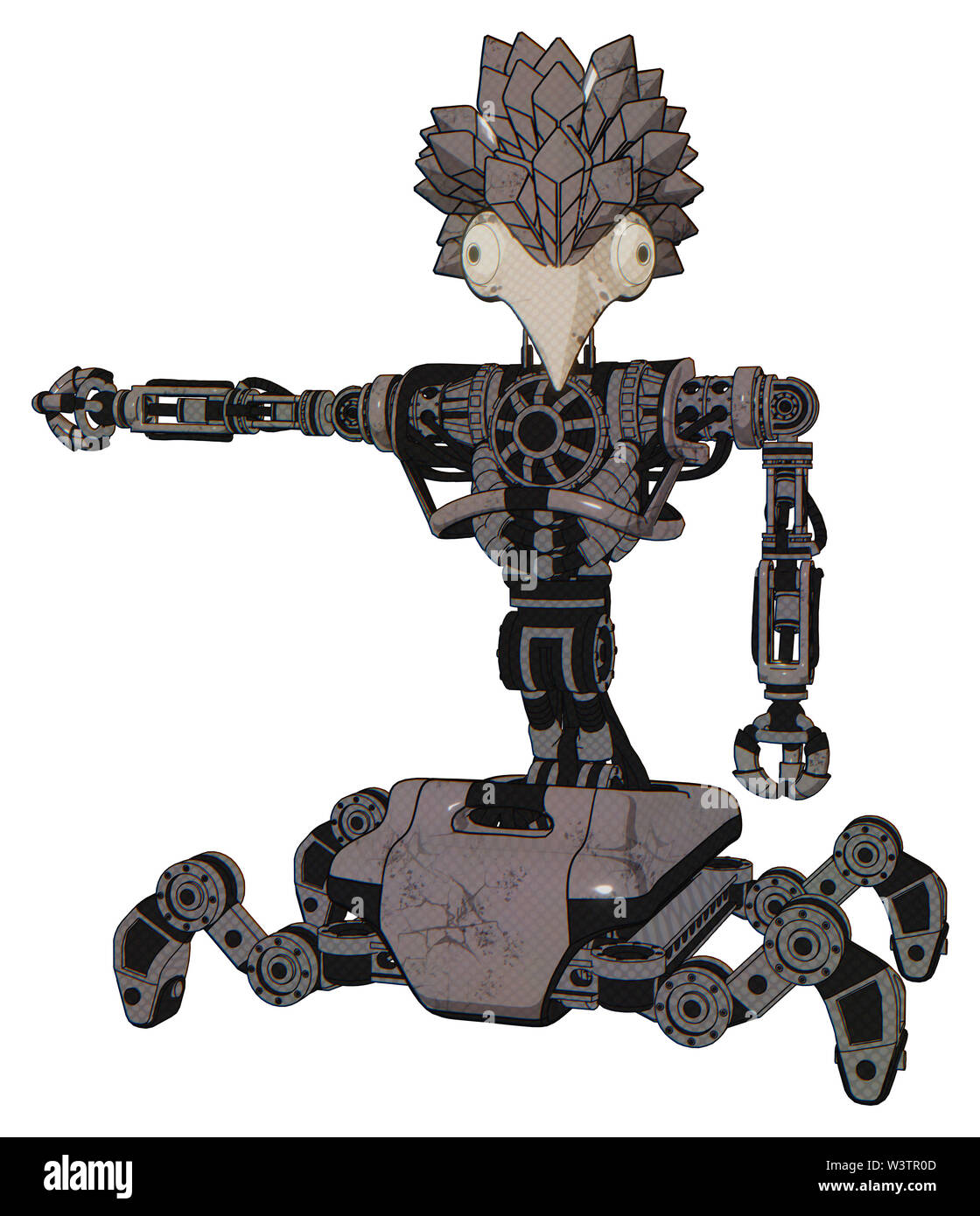 Droid containing elements: bird skull head, bone skull eye holes, bird ...