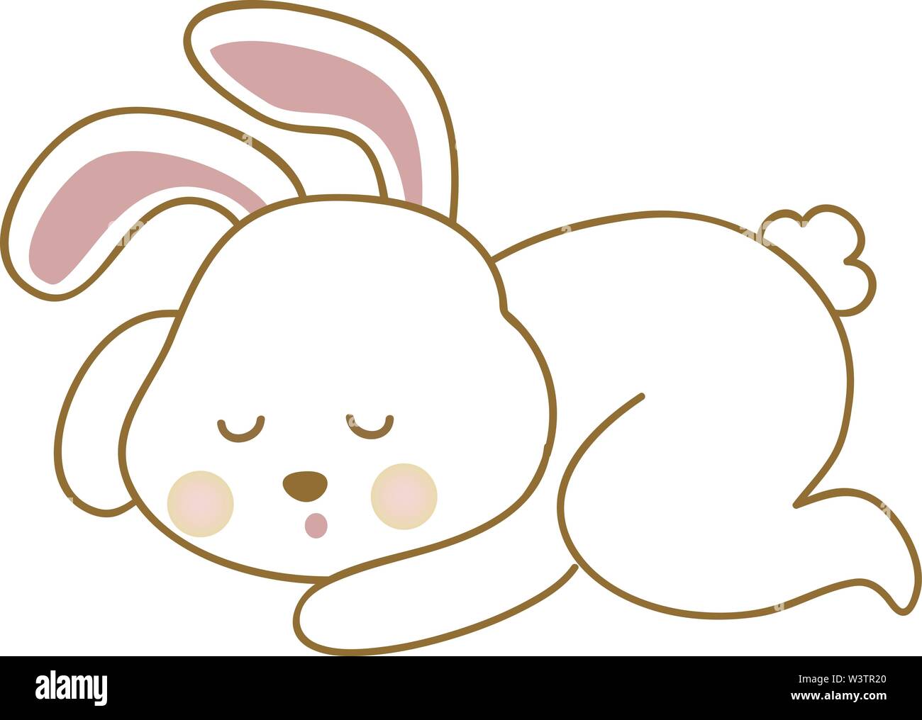 Cartoon Rabbit Sleeping