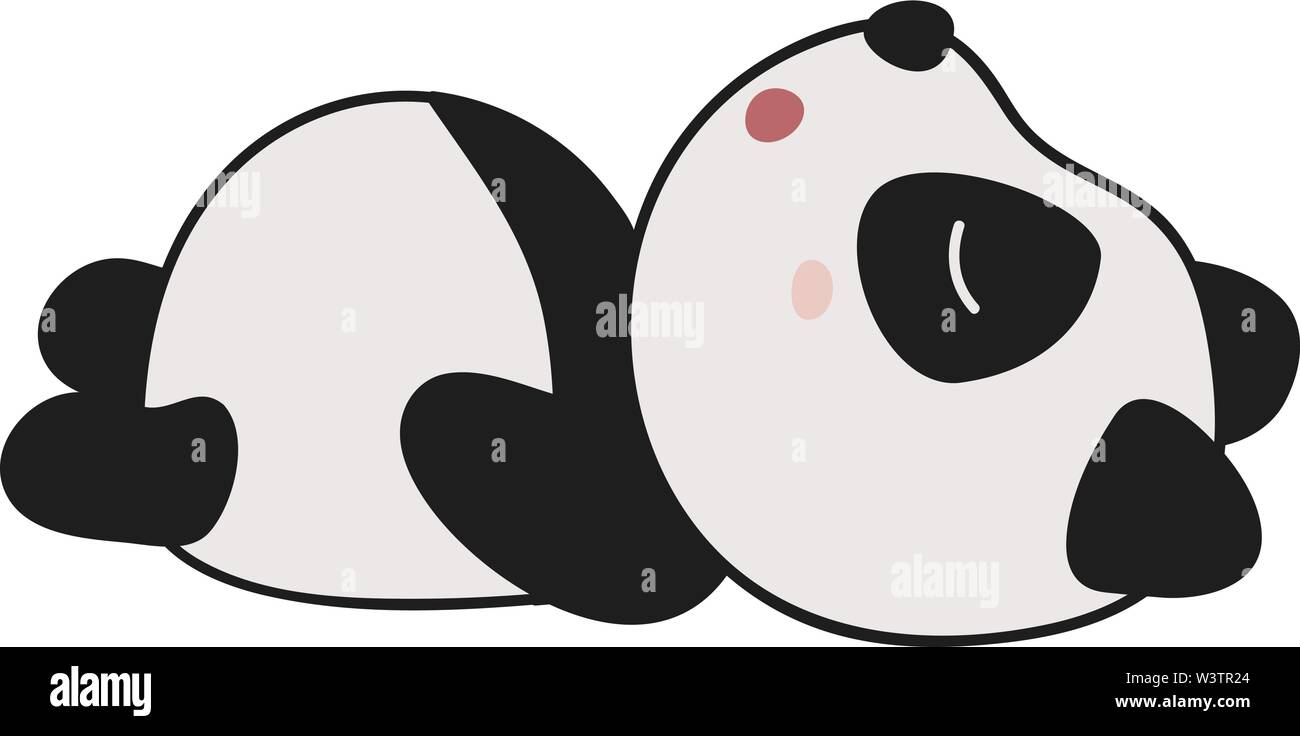 Cute sleeping panda, illustration, vector on white background Stock ...