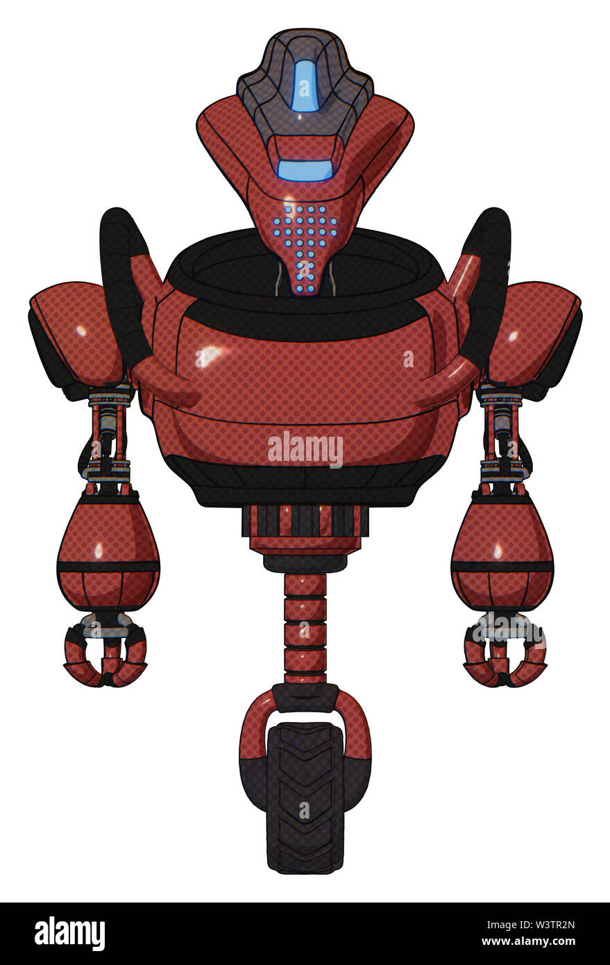 Automaton containing elements: flat elongated skull head, visor, heavy ...