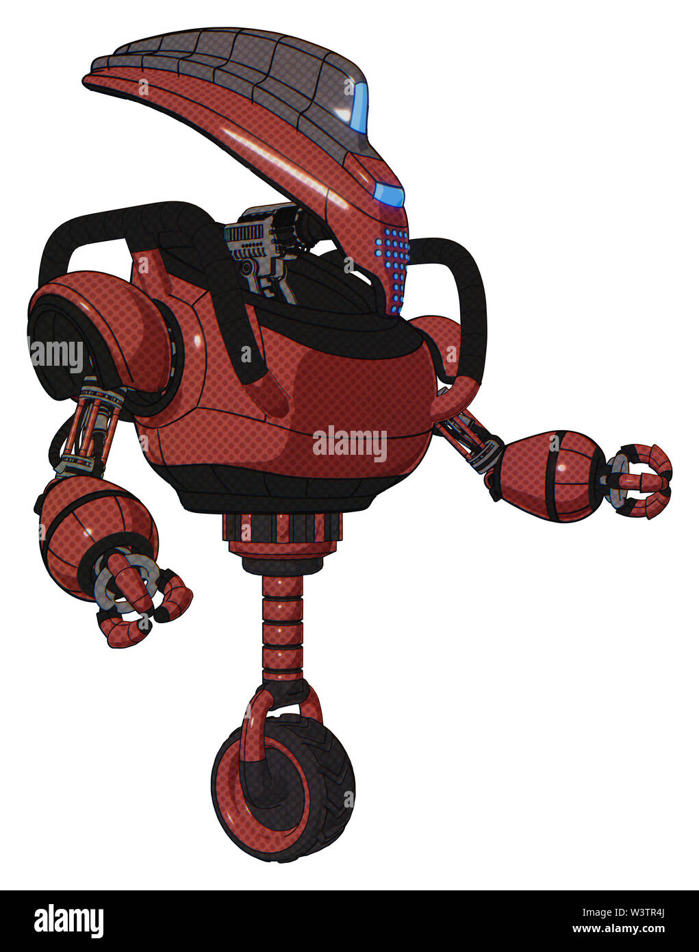 Automaton containing elements: flat elongated skull head, visor, heavy ...