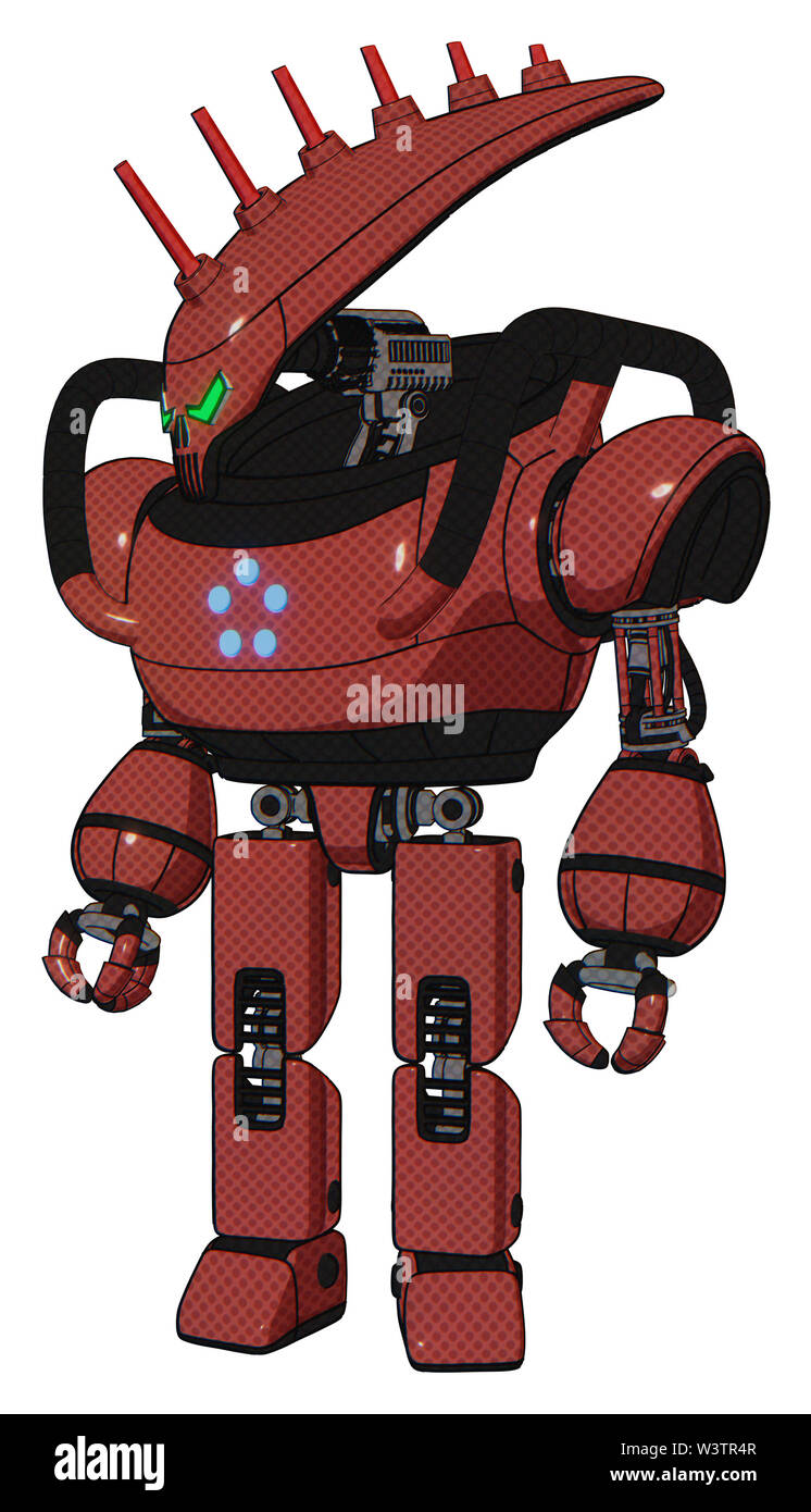 Mech containing elements: flat elongated skull head, heavy upper chest ...