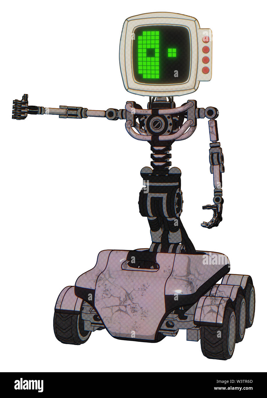 Bot containing elements: old computer monitor, abstract mask pixel face ...