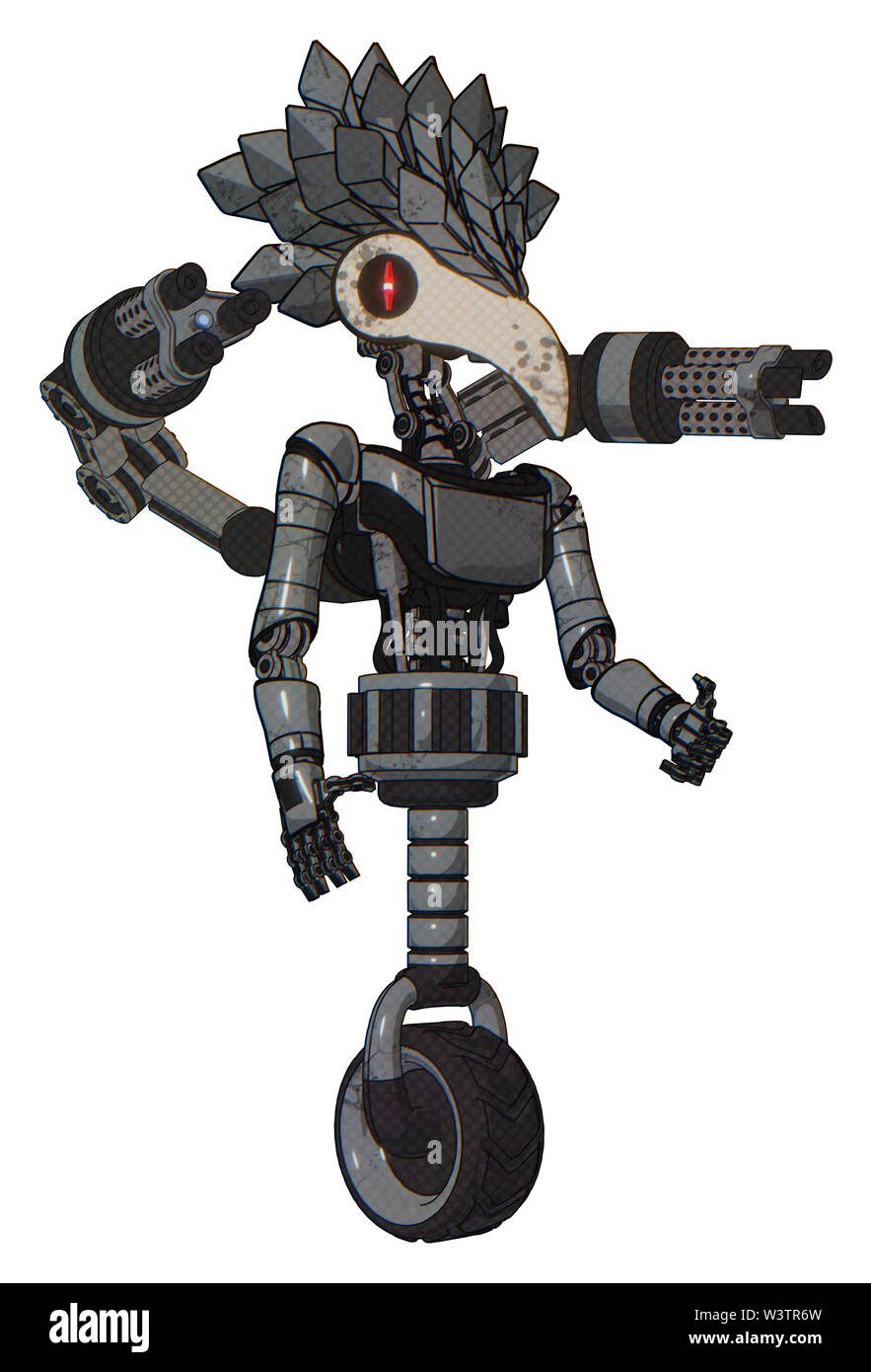 Android containing elements: bird skull head, red line eyes, bird ...