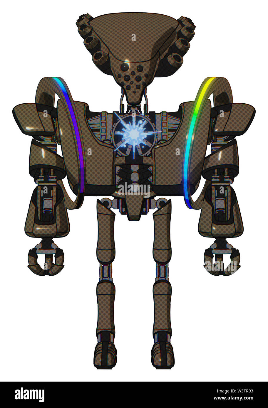 Robot containing elements: flat elongated skull head, heavy upper chest ...