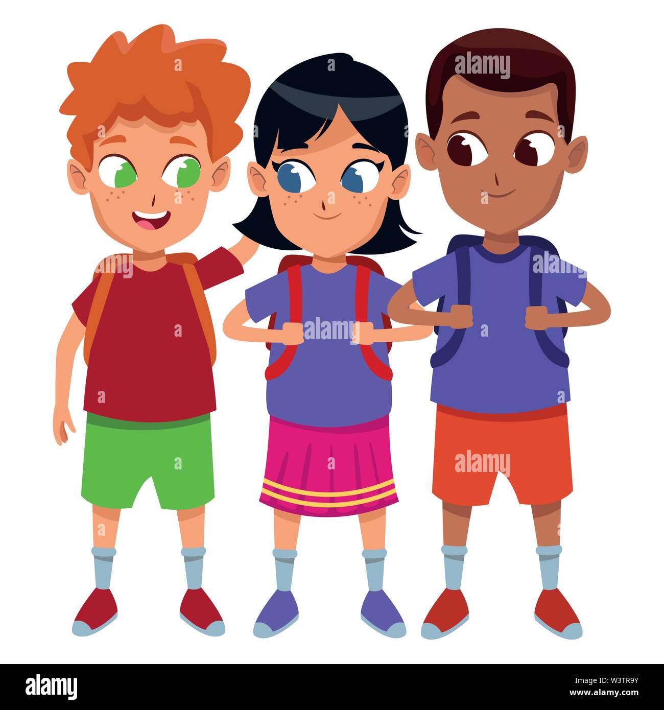 childhood cute school students cartoon Stock Vector Image & Art - Alamy