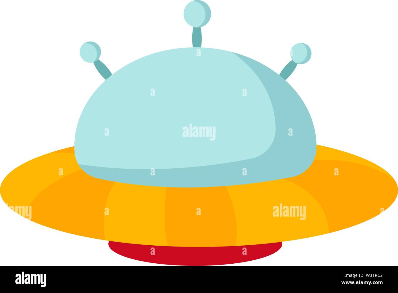 Yellow spaceship, illustration, vector on white background Stock Vector ...