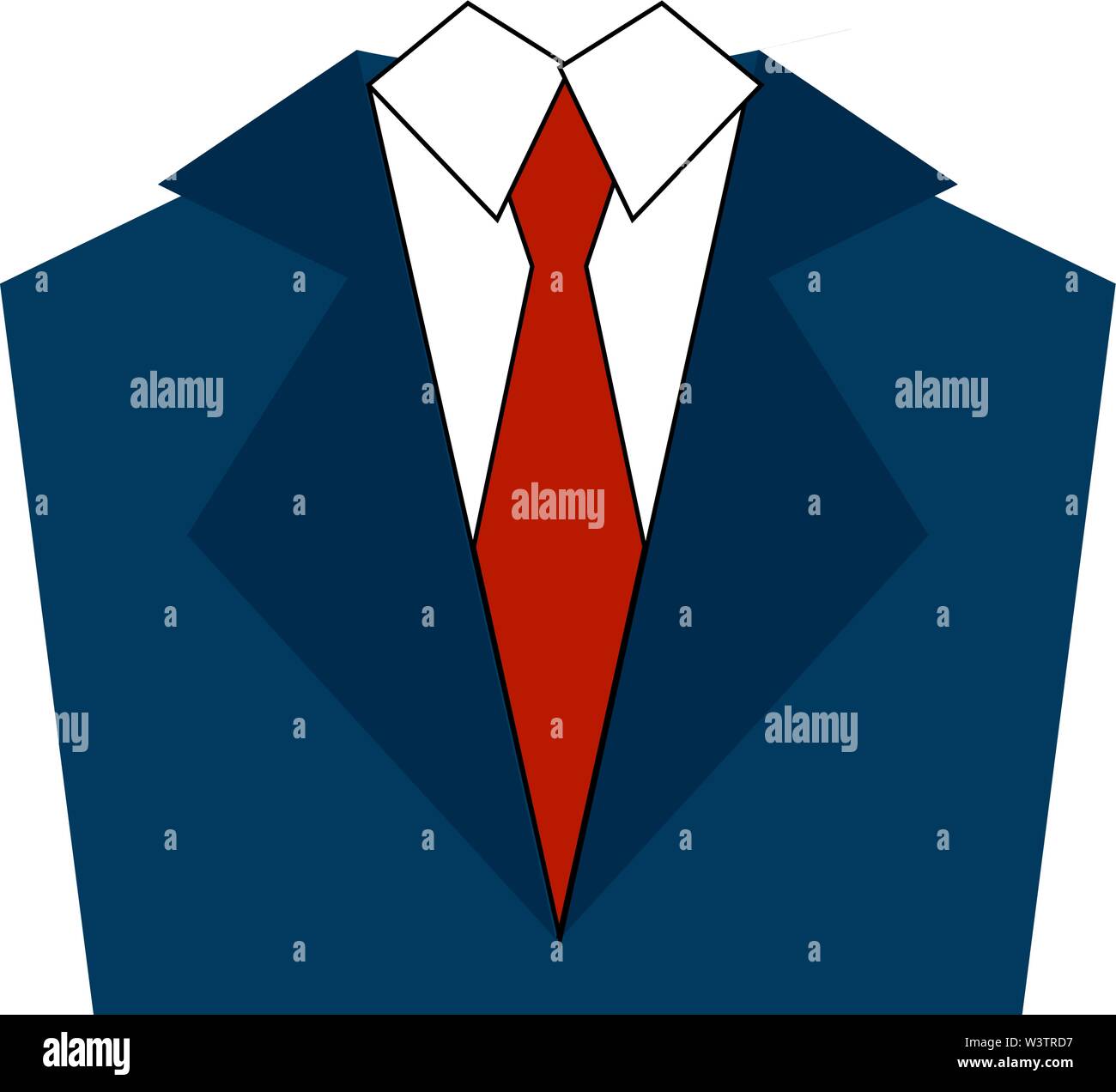 Blue man suit, illustration, vector on white background Stock Vector ...