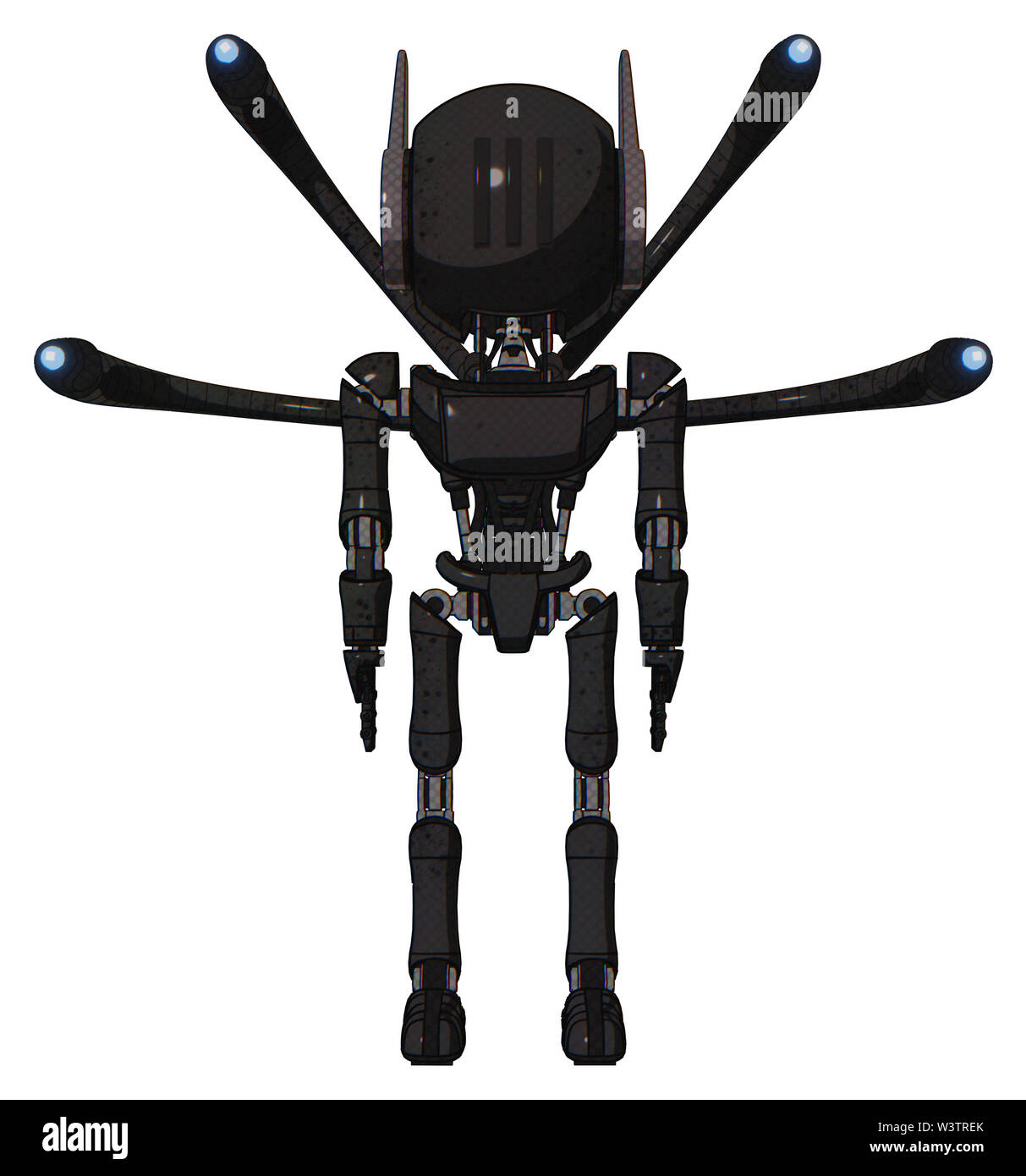 Cyborg containing elements: round head, three lens sentinel visor, head ...