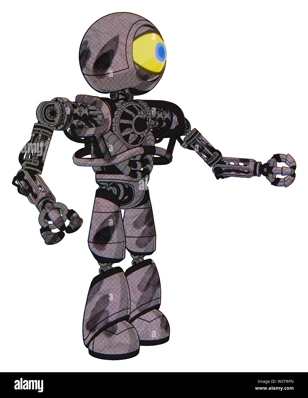 Mech containing elements: giant eyeball head design, heavy upper chest ...