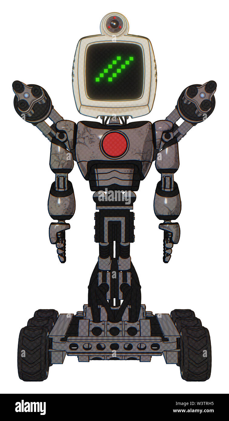 Automaton containing elements: old computer monitor, double backslash ...