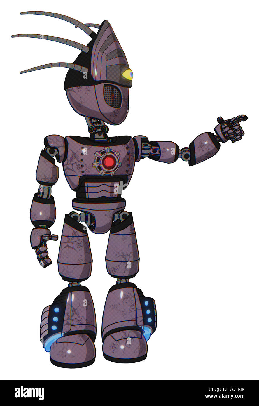 Android containing elements: grey alien style head, metal grate eyes ...