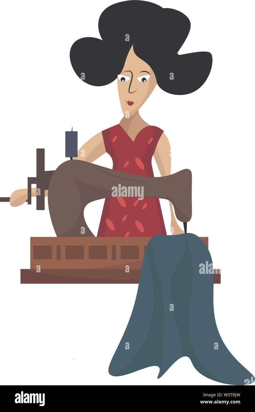 Tailor working, illustration, vector on white background Stock Vector ...