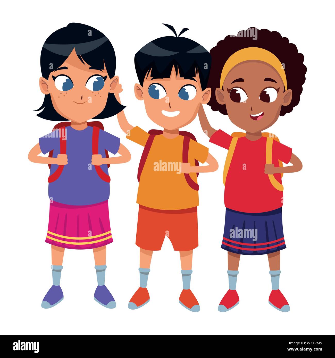 childhood cute school students cartoon Stock Vector Image & Art - Alamy