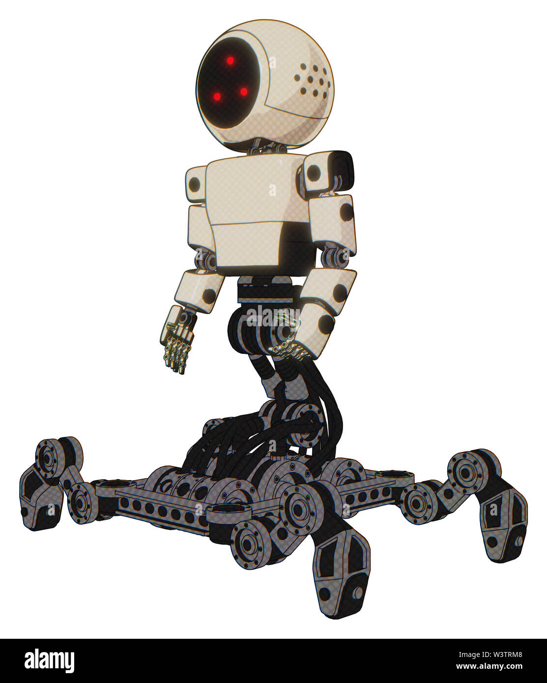 Cyborg containing elements: three led eyes round head, light chest ...