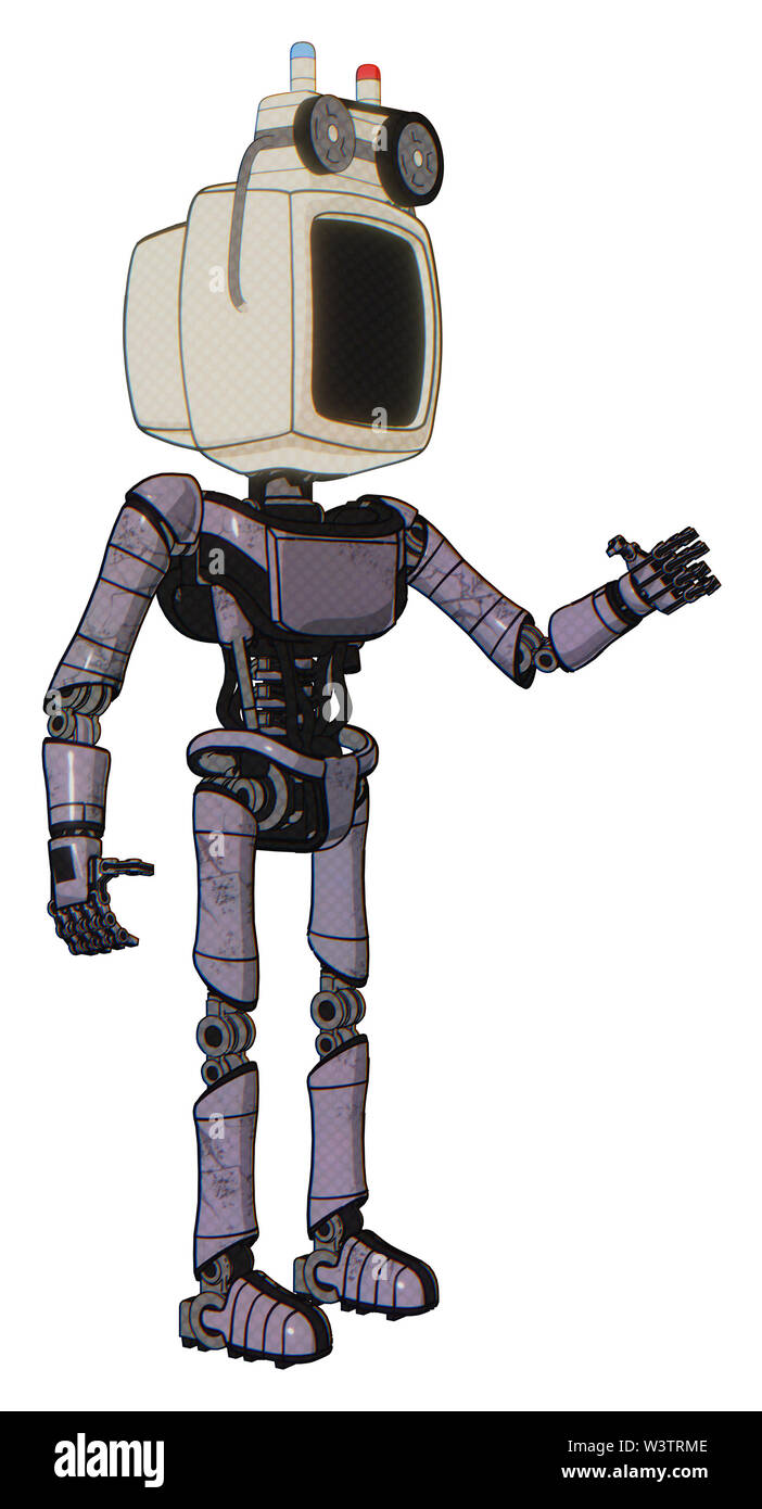 Automaton containing elements: old computer monitor, old computer ...