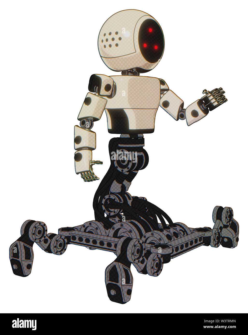 Cyborg containing elements: three led eyes round head, light chest ...