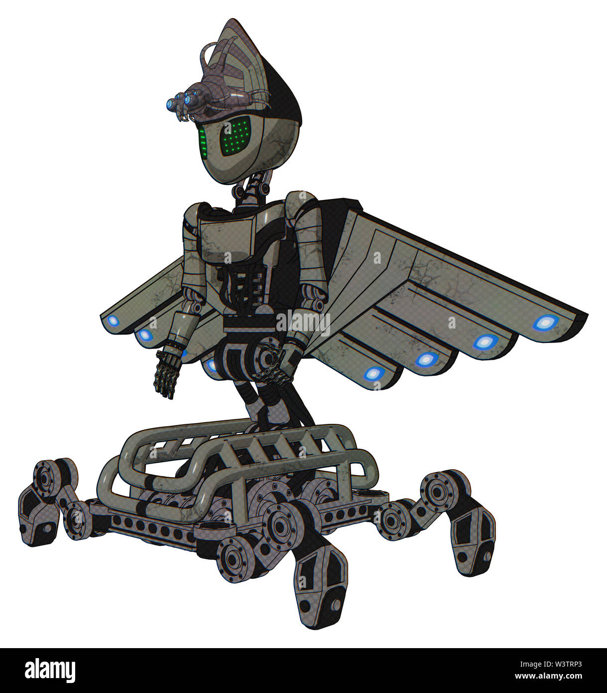 Droid containing elements: grey alien style head, led array eyes, alien ...