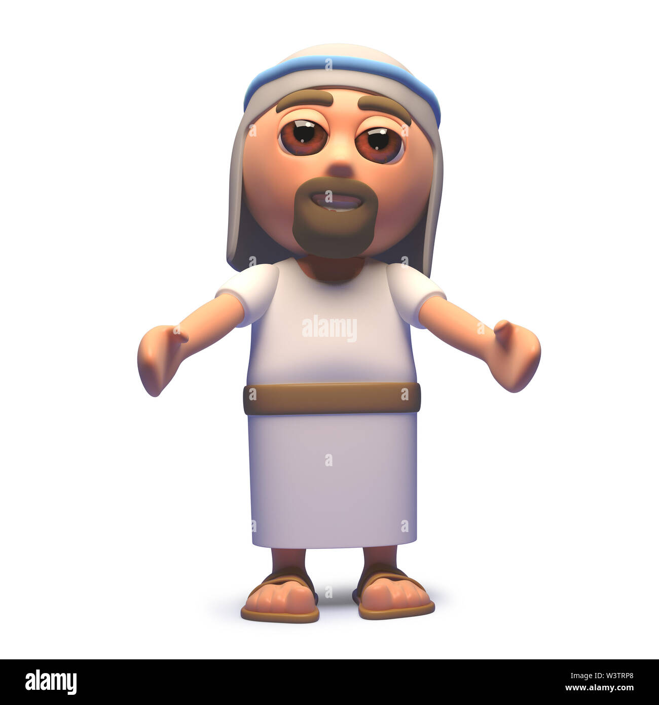 Jesus Christ the saviour with arms beckoning, 3d illustration render ...