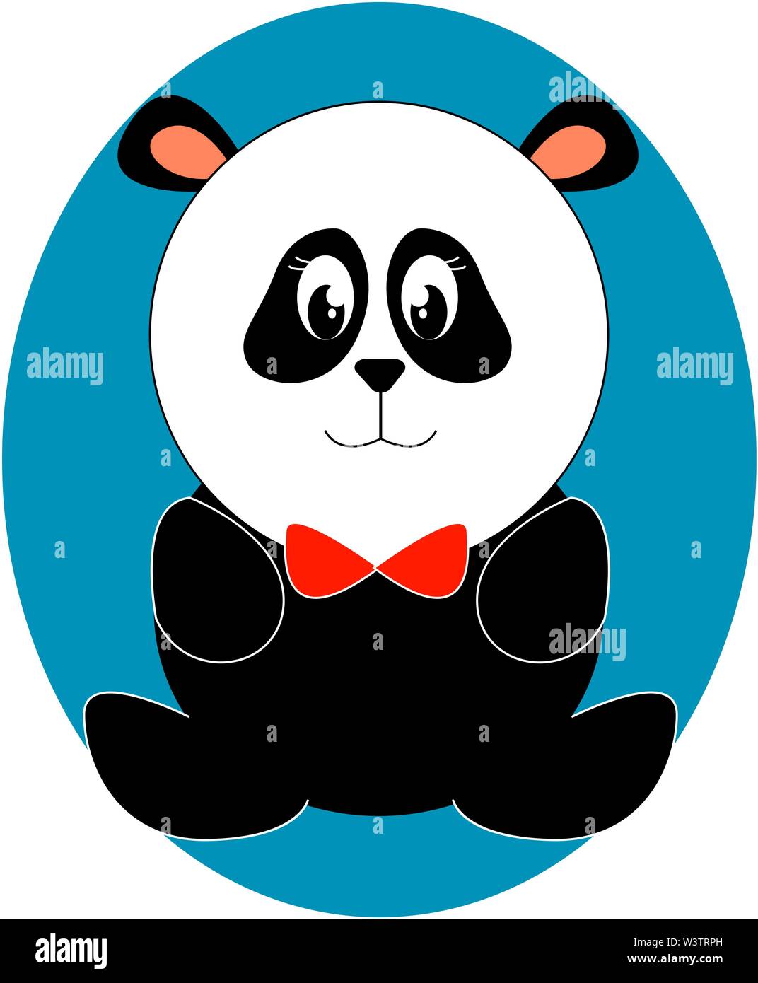 Cute toy panda, illustration, vector on white background Stock Vector ...