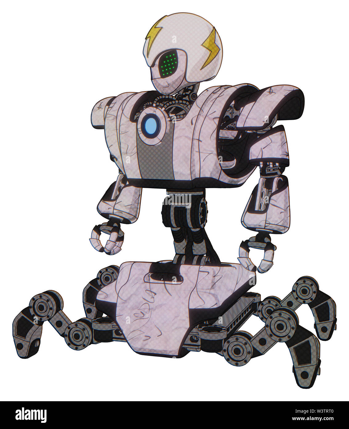 Robot containing elements: grey alien style head, led array eyes ...