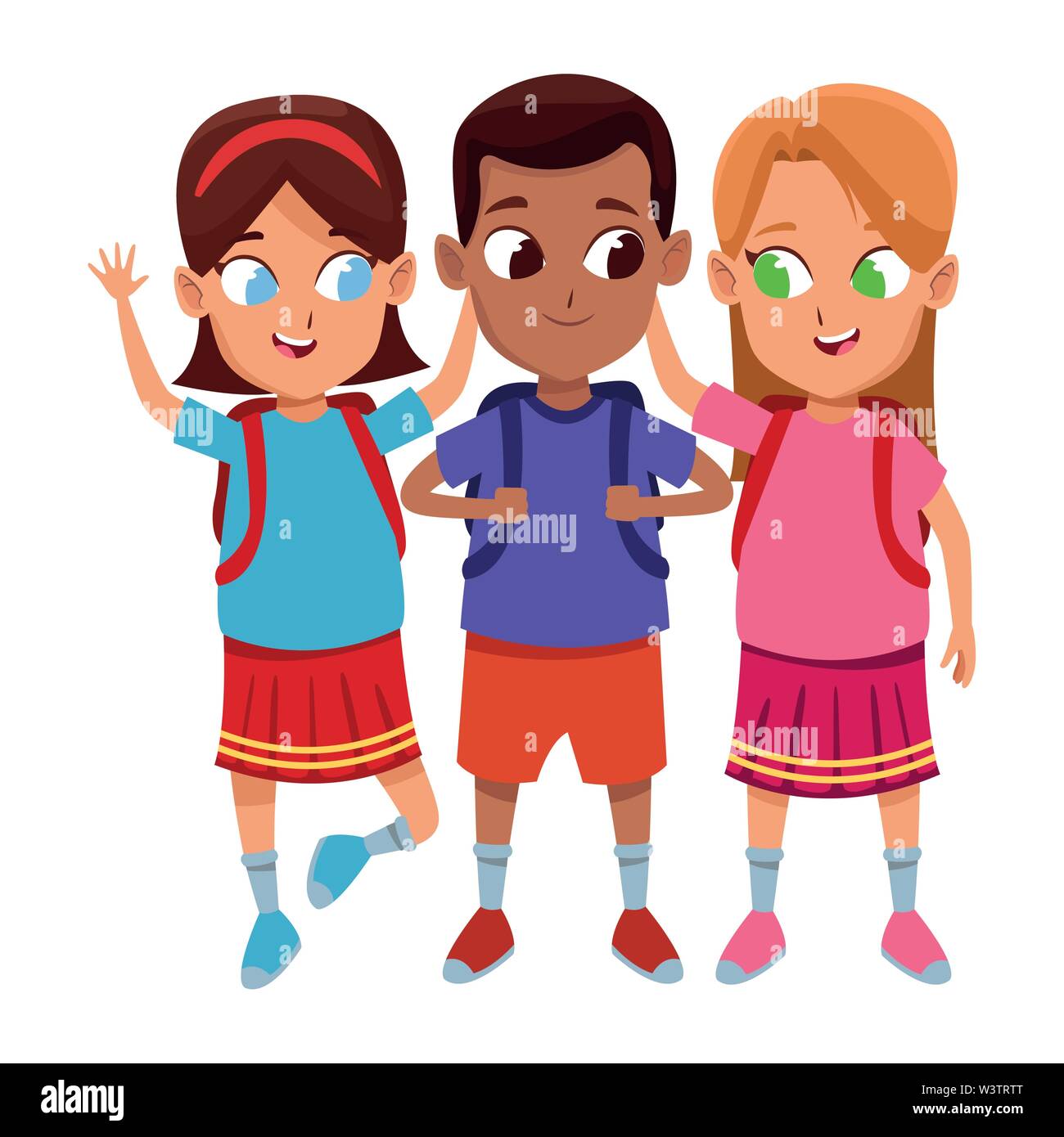 childhood cute school students cartoon Stock Vector Image & Art - Alamy